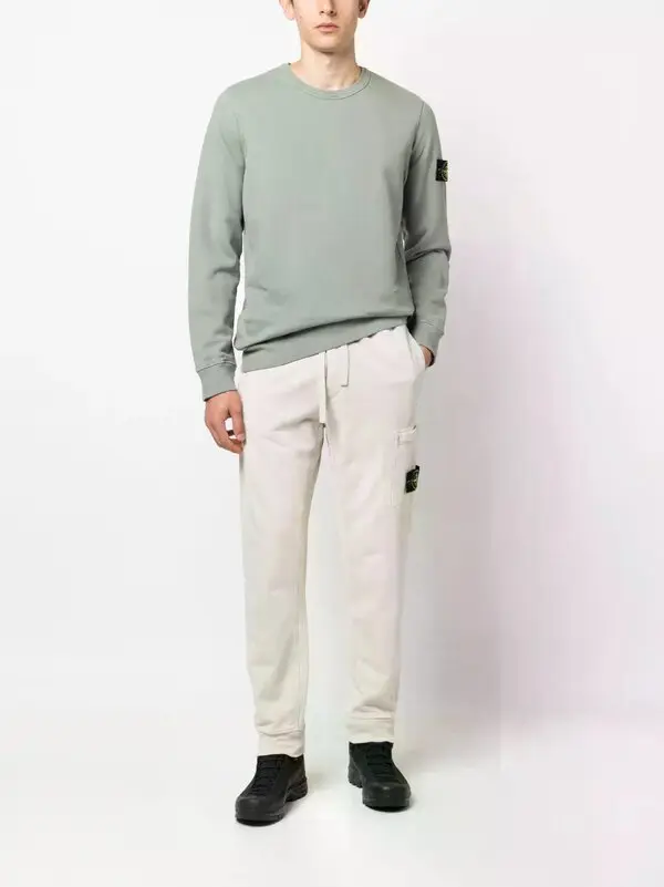 Stone Island Compass-patch Cotton Track Pants - Neutrals