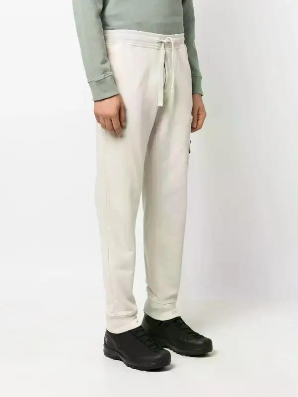 Stone Island Compass-patch Cotton Track Pants - Neutrals