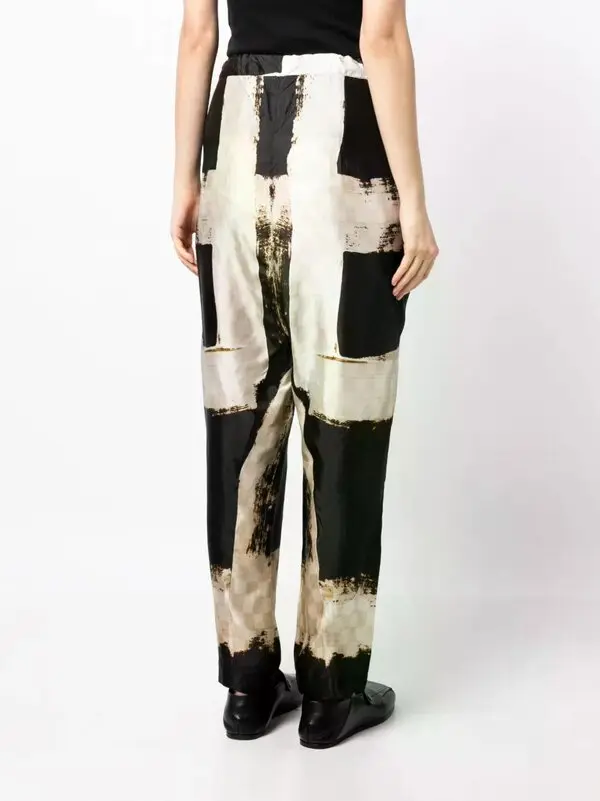 Masnada Drawstring Tapered-leg Trousers With Abstract Print