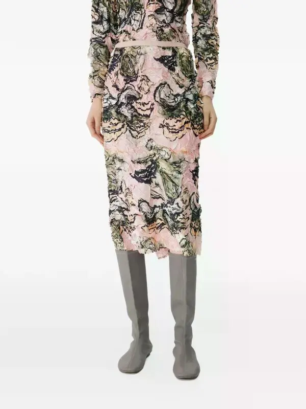 JNBY Graphic Print Stretch Jersey Skirt With Elasticated Waistband