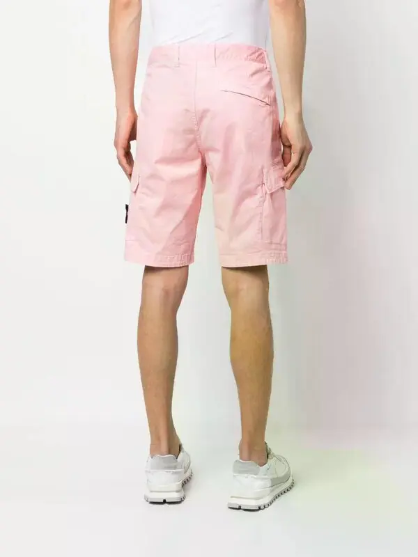 Stone Island Logo-patch Cotton Bermuda Shorts