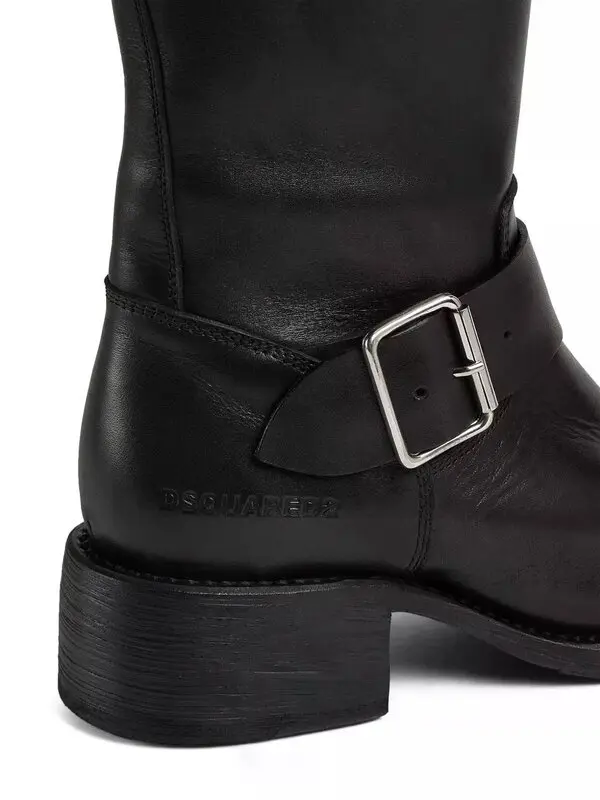 Dsquared2 Logo-debossed Leather Boots