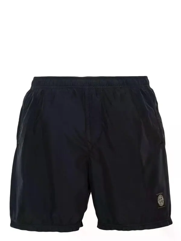 Stone Island Compass-patch Swim Shorts - Blue