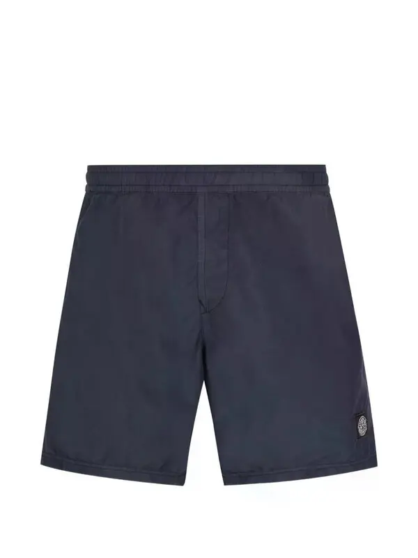 Stone Island Compass-patch Swim Shorts - Blue