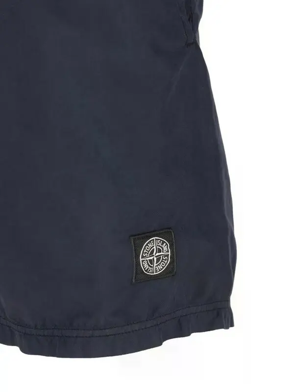 Stone Island Compass-patch Swim Shorts - Blue