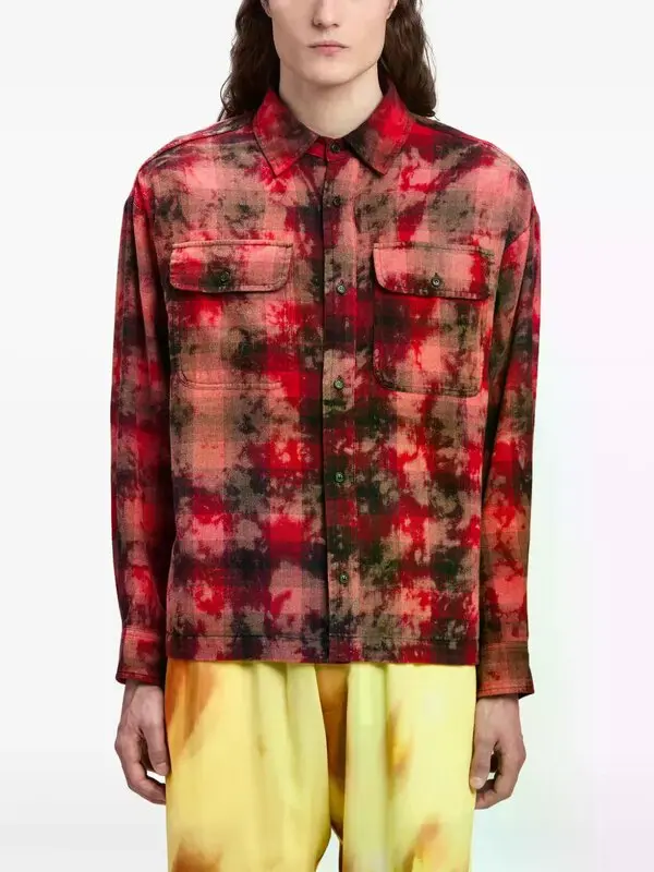 Palm Angels Logo-print Plaid Shirt