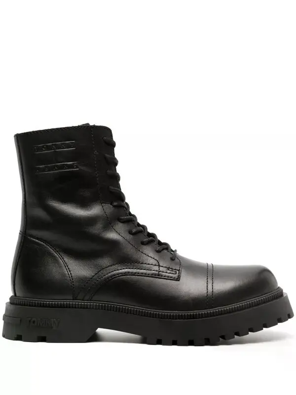 Tommy Hilfiger Leather Ankle Boots - Black