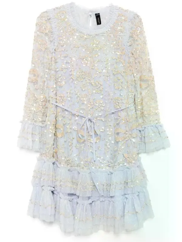 NEEDLE & THREAD Celia Sequin Embellished Ruffled Dress