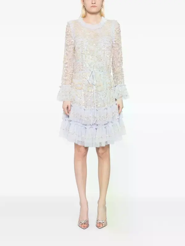 NEEDLE & THREAD Celia Sequin Embellished Ruffled Dress