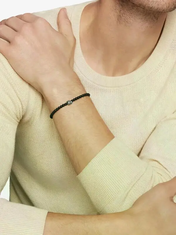 David Yurman Sterling Silver Memento Mori Skull Bracelet