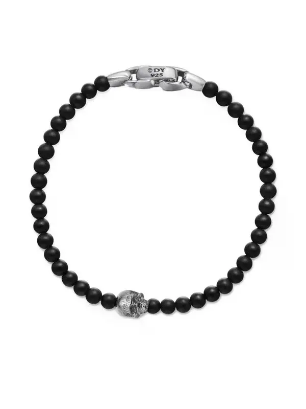 David Yurman Sterling Silver Memento Mori Skull Bracelet