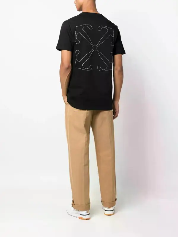 Off-White Arrows-embroidered Cotton T-shirt