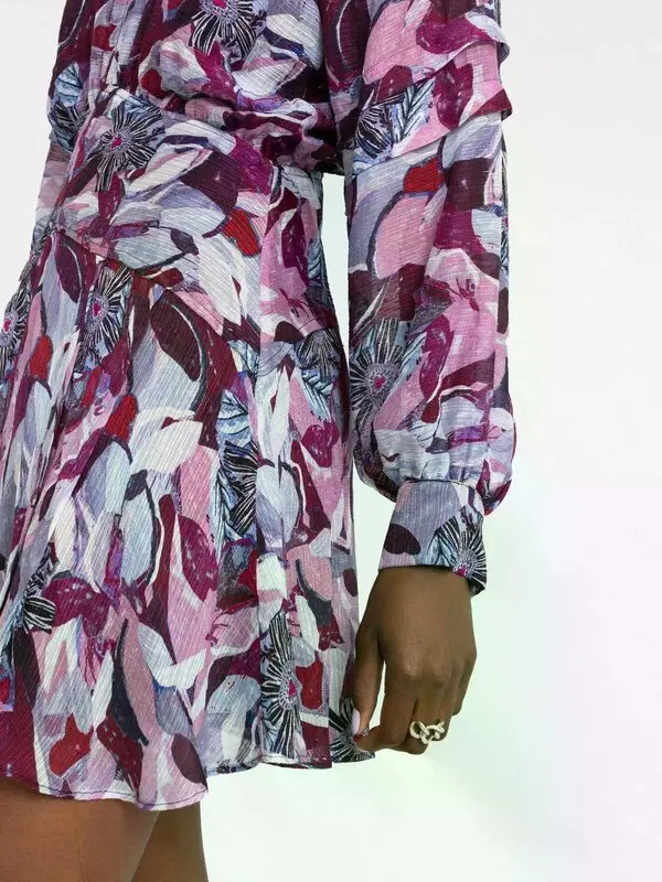 IRO PARIS Darsa Abstract Print V-neck Mini Dress - Multicolour