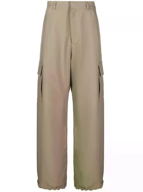 Off-White Embroidered Logo Wide-leg Cargo Trousers