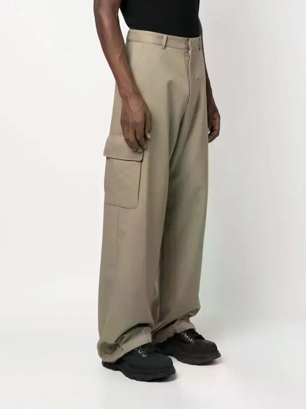Off-White Embroidered Logo Wide-leg Cargo Trousers