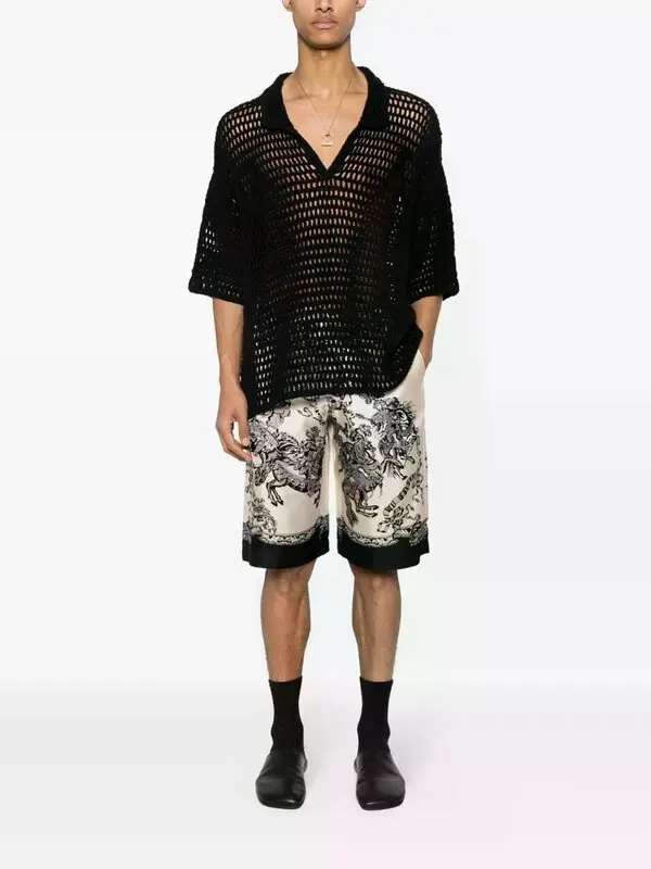 Gucci Baroque-print Silk Shorts