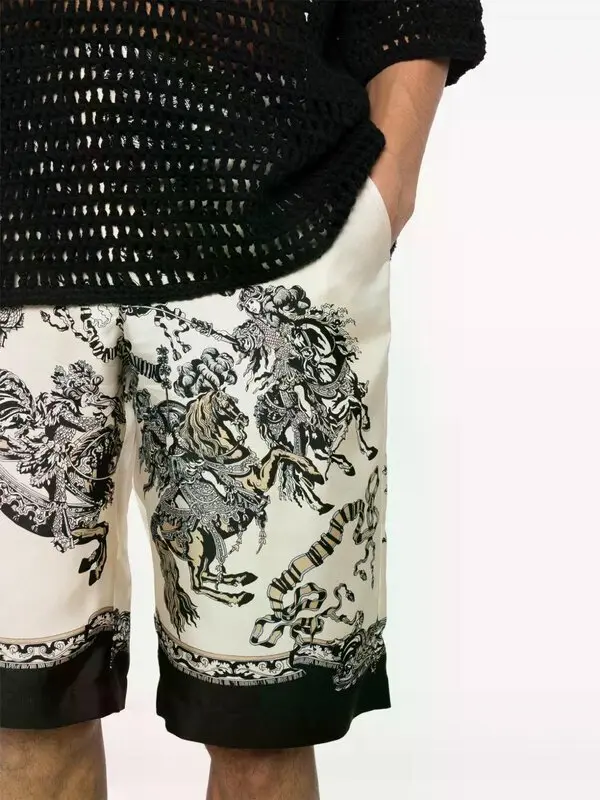 Gucci Baroque-print Silk Shorts