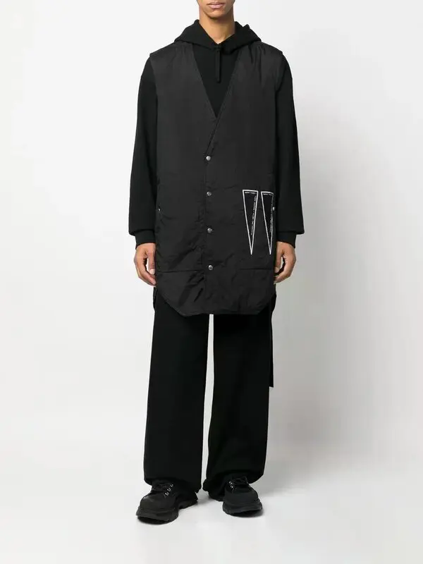Rick Owens Sleeveless Coat With Logo Print