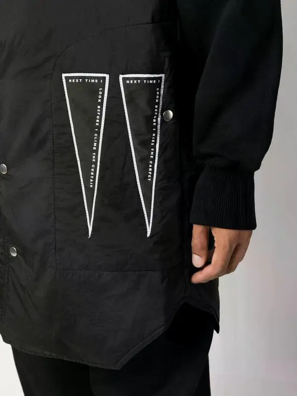 Rick Owens Sleeveless Coat With Logo Print