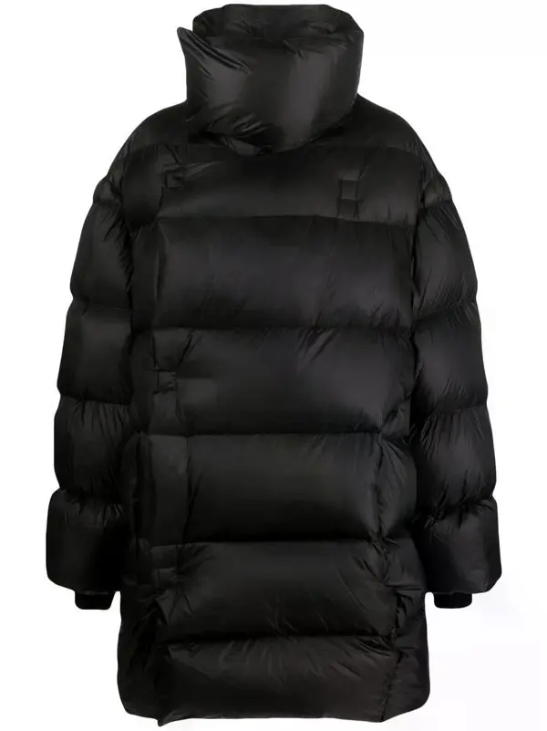 Rick Owens Funnel Neck Quilted Down Coat