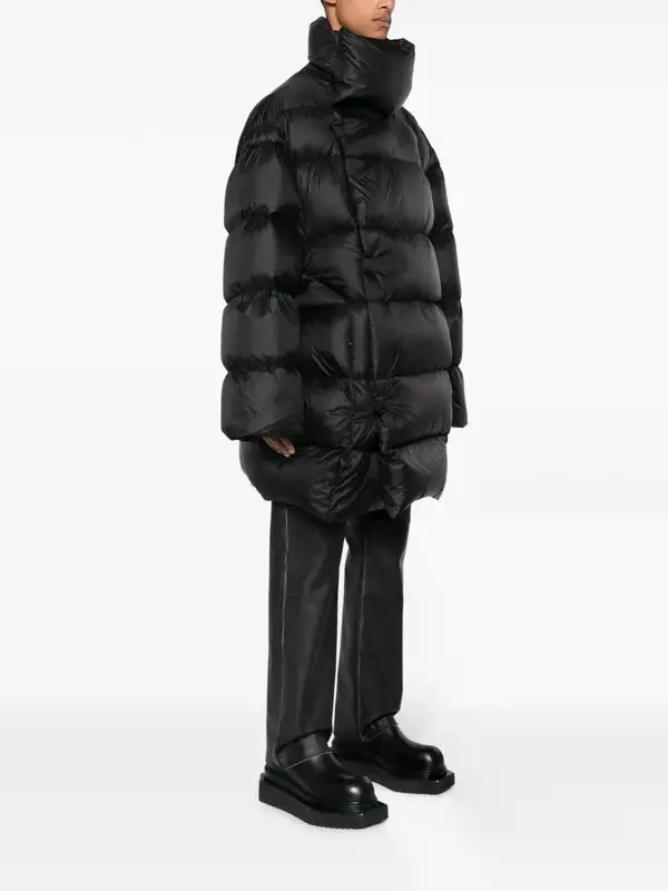 Rick Owens Funnel Neck Quilted Down Coat