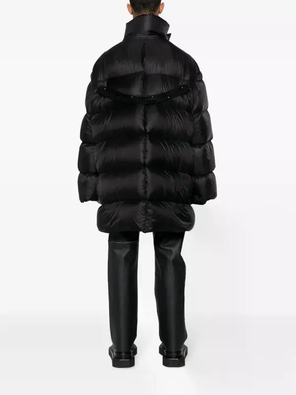 Rick Owens Funnel Neck Quilted Down Coat
