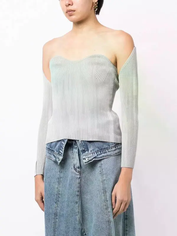 Rokh Ribbed Knit Bustier Top