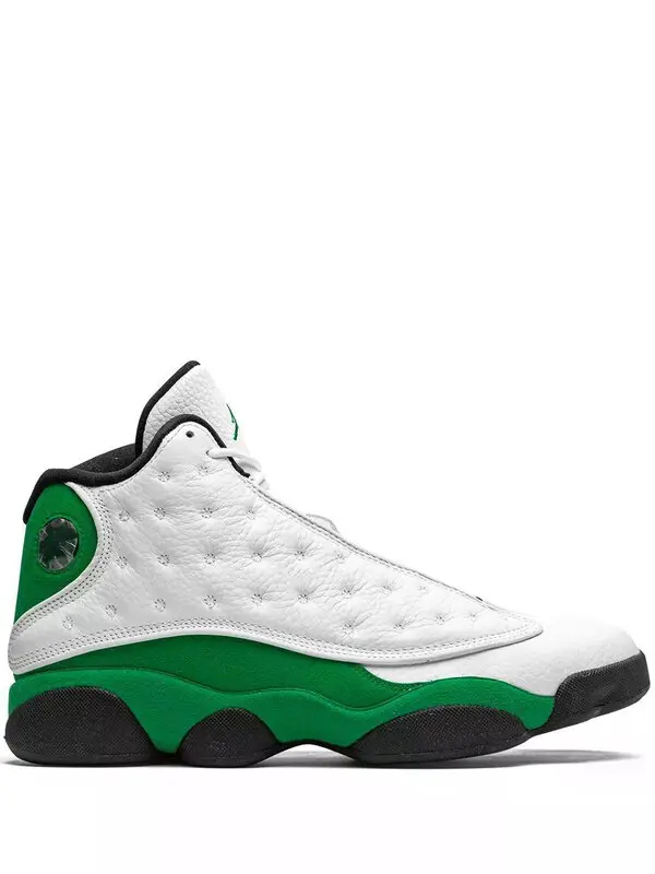 JORDAN Air Retro Lucky Green Leather Sneakers - White