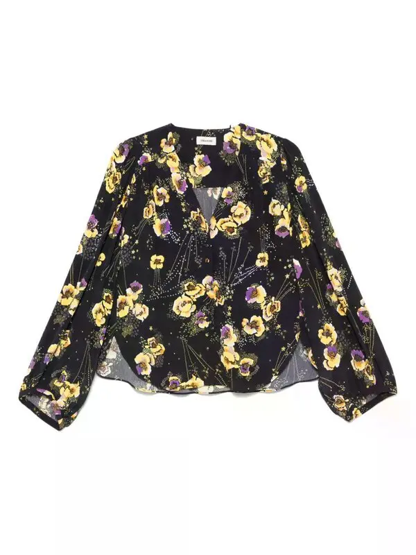 Zadig&Voltaire Turin Floral Print Shirt - Black