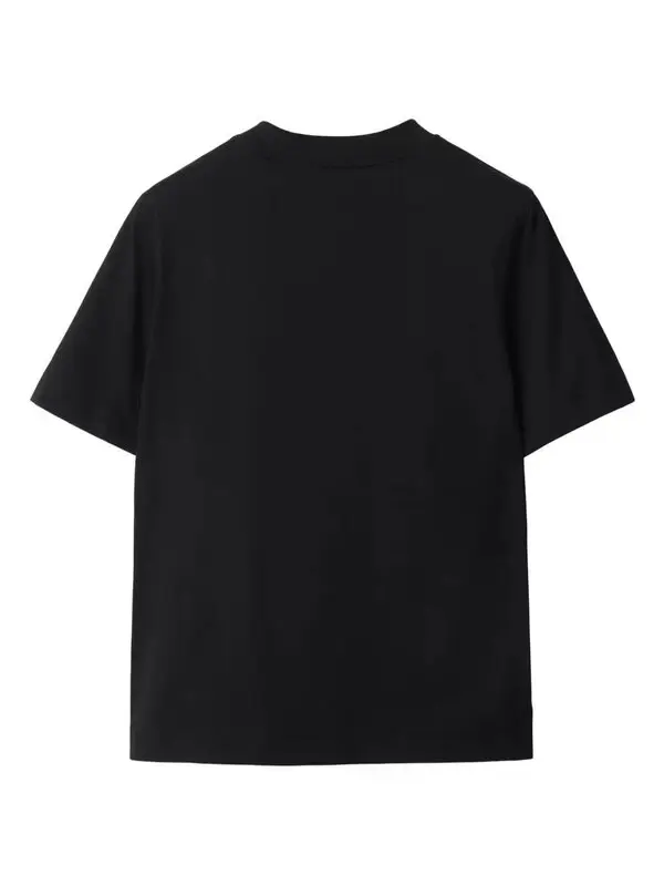 Burberry Cotton Crewneck T-shirt With Equestrian Knight Motif - Black