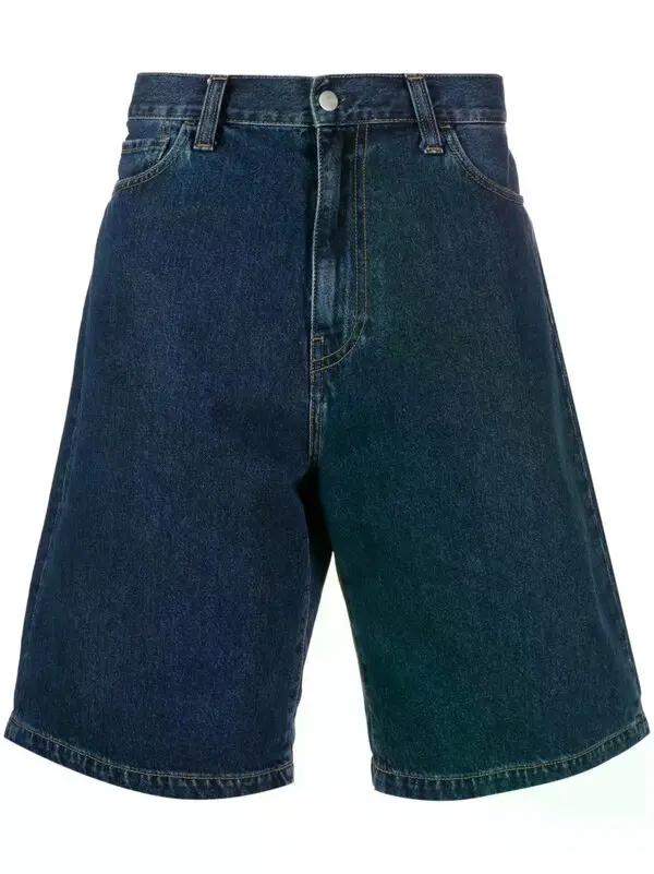 Carhartt Work In Progress Indigo Denim Logo Patch Shorts