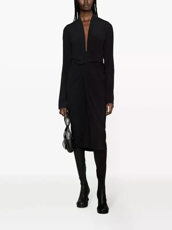 Rick Owens Side-tie Crepe Wrap Dress