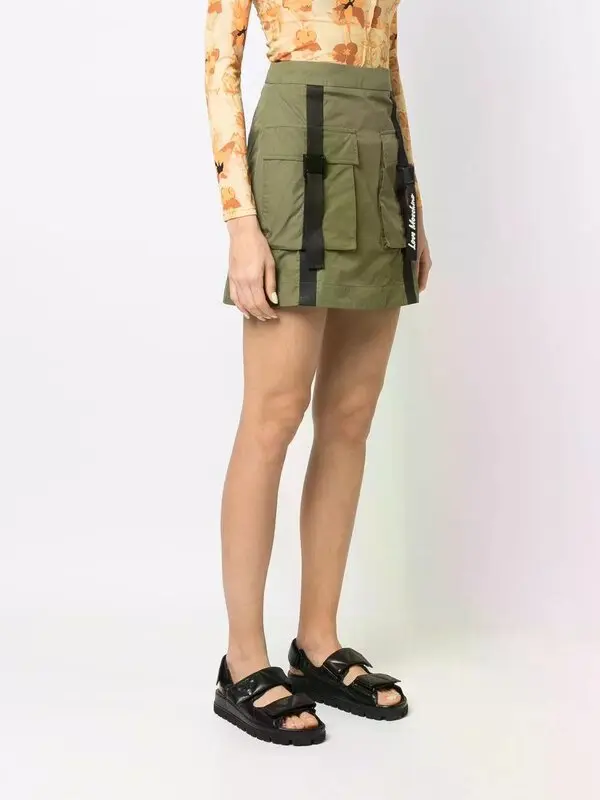 Moschino High Waist Pocket Detail Mini Skirt - Green