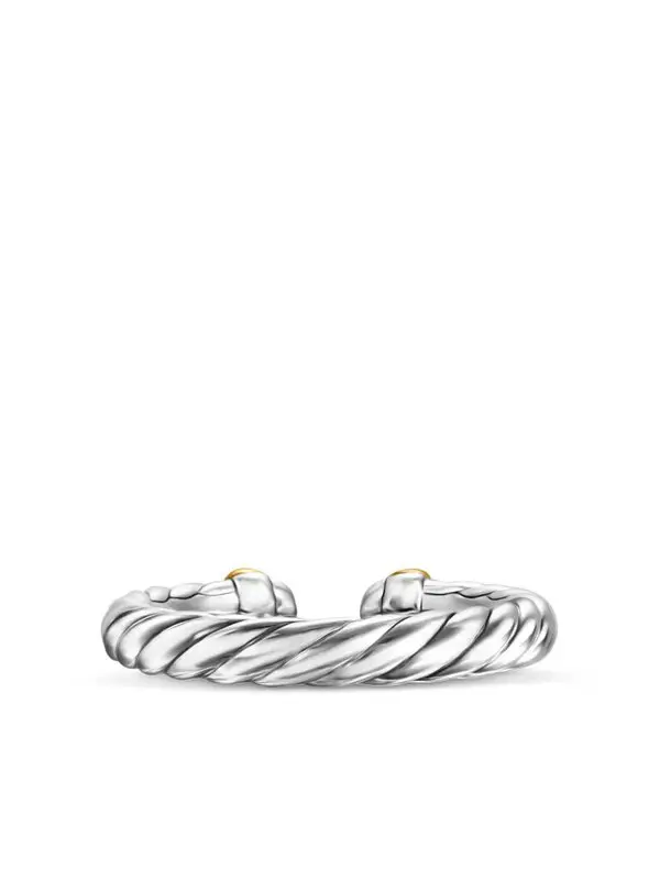 David Yurman Petite Cable Ring In 14kt Yellow Gold And Sterling - Silver