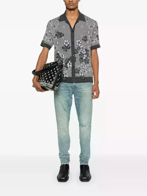 Amiri Floral-jacquard Knitted Shirt