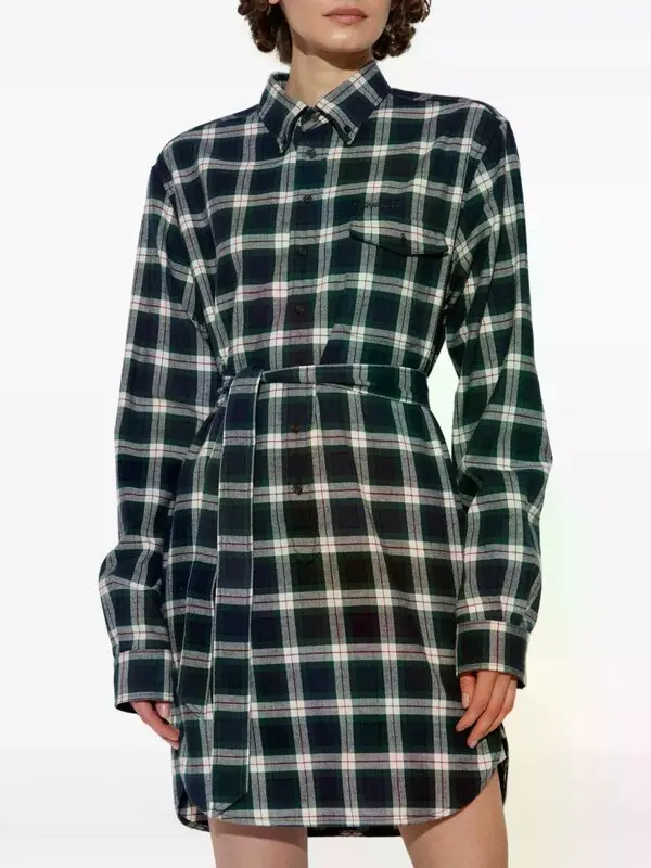 Dsquared2 Checked Shirt Dress With Belt