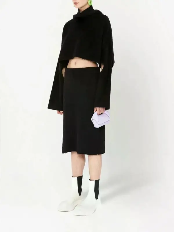JW Anderson Wool-mohair Blend Midi Pencil Skirt - Black