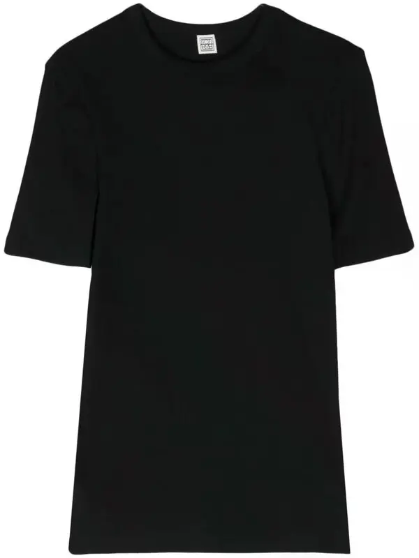 TOTEME Crew Neck Short Sleeve T-shirt - Black