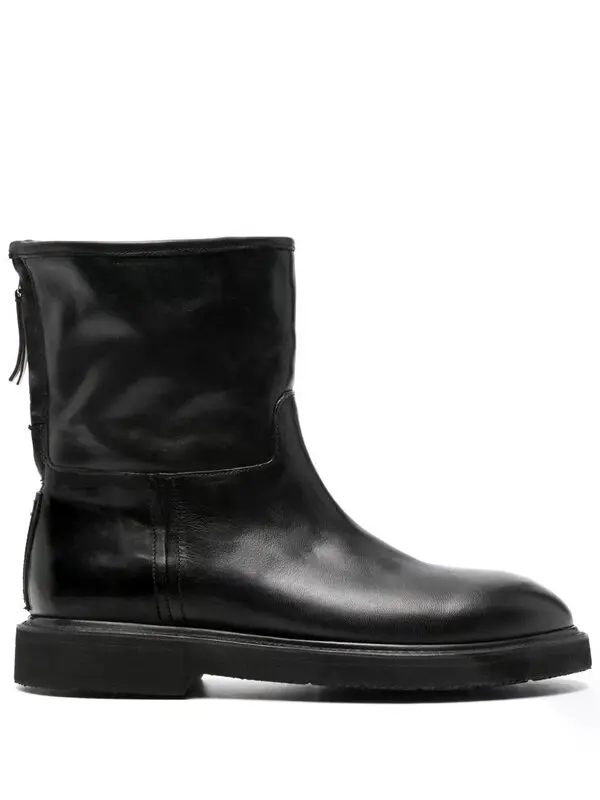 Premiata Calf Leather Zip Up Ankle Boots