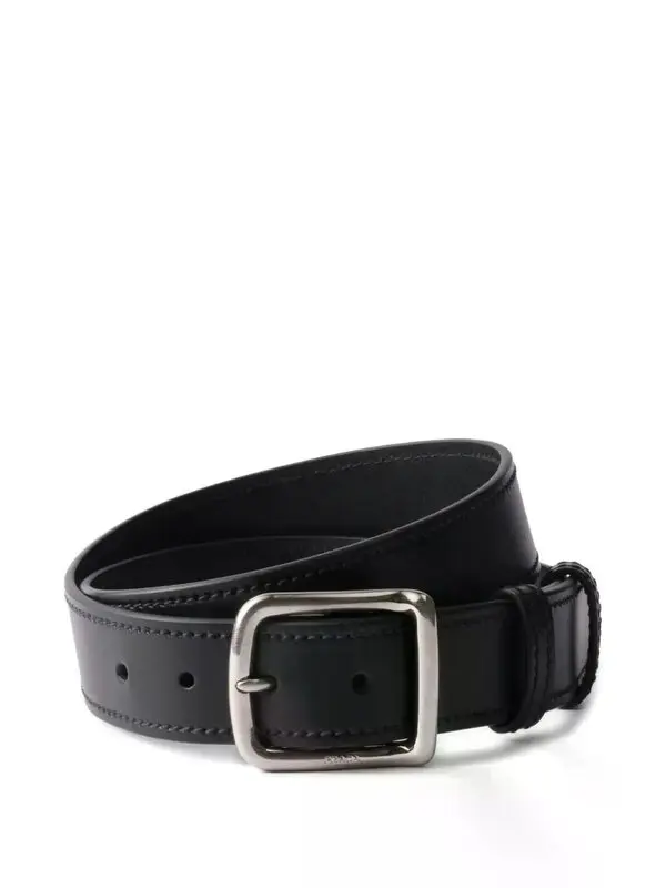 Prada Leather Belt With Polished Buckle