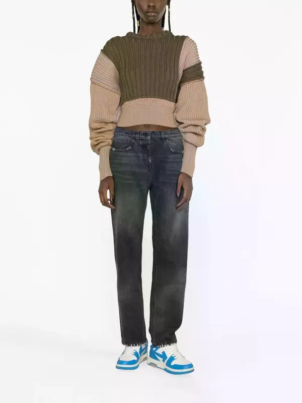 Palm Angels Distressed Straight-leg Jeans - Grey