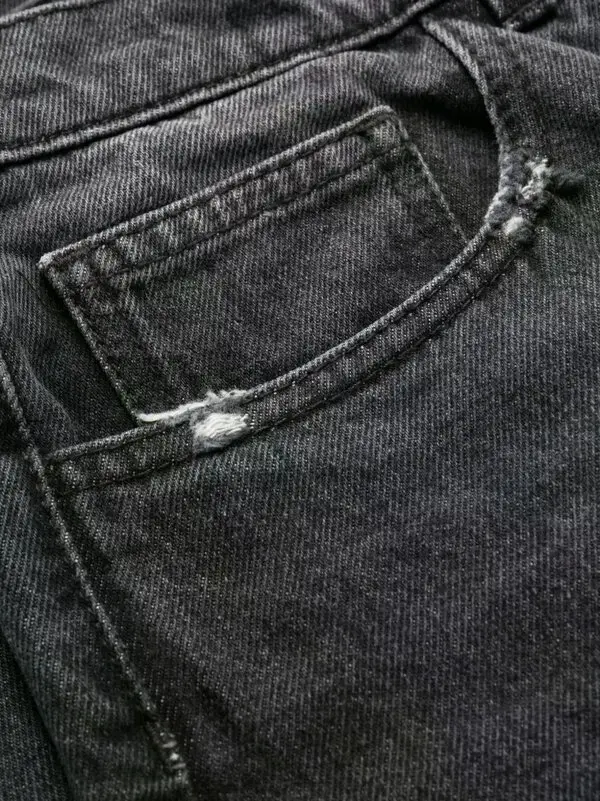 Palm Angels Distressed Straight-leg Jeans - Grey