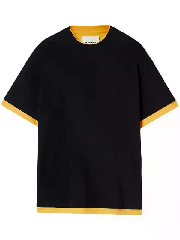 JIL SANDER Logo-print Two-tone T-shirt - Black