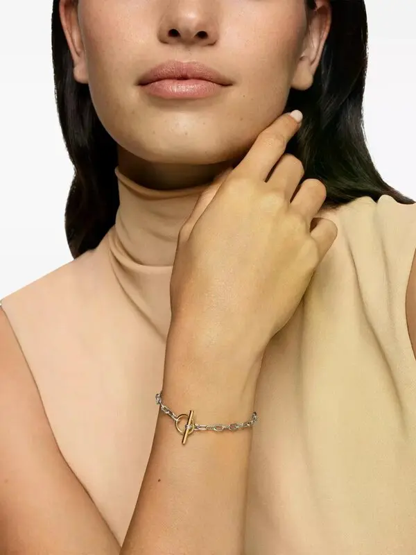 David Yurman Sterling And 18kt Yellow Gold Madison Cable Link Bracelet