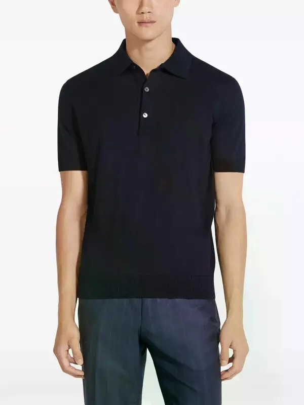 Zegna Ribbed-trim Cotton Polo Shirt