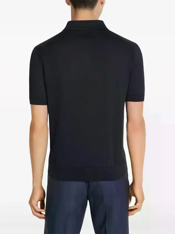 Zegna Ribbed-trim Cotton Polo Shirt