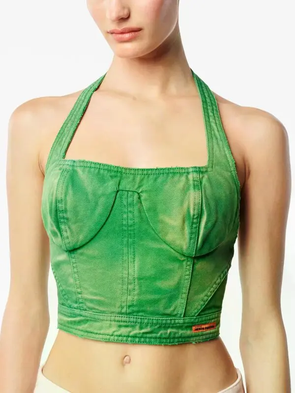 Heron Preston Distressed Cotton Corset Top