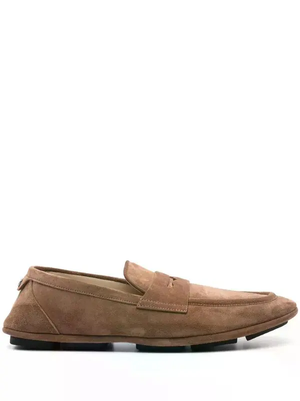 Dolce & Gabbana Suede Loafers With Logo Plaque