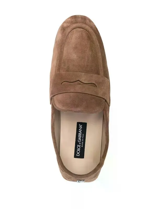 Dolce & Gabbana Suede Loafers With Logo Plaque