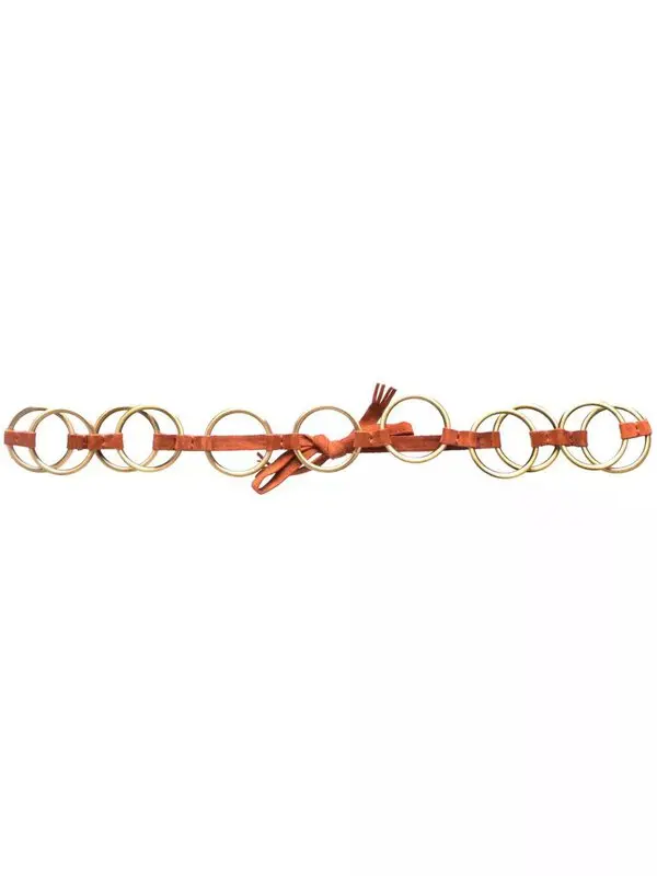 PAULA Ring-bound Design Leather Belt - Brown